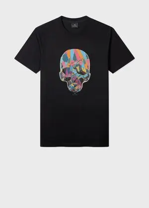 Paul Smith Organic Cotton 'multicolour Skull' T-shirt