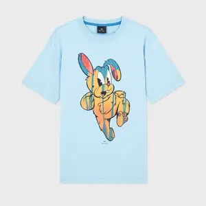 Paul Smith Pale Organic Cotton 'painted Rabbit' T-shirt