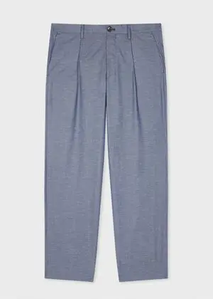 Paul Smith Light Slub Cotton-blend Pleated Trousers