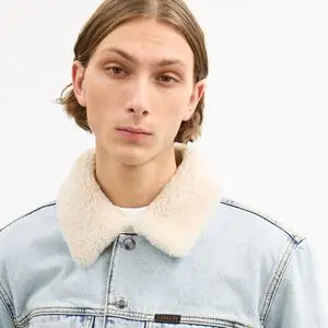 COACH Denim Trucker Jacket With Shearling Collar