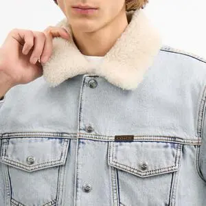 COACH Denim Trucker Jacket With Shearling Collar