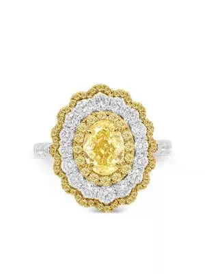 HYT JEWELRY 18k Gold Diamond Ring Pendant - Silver
