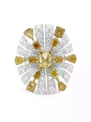 HYT JEWELRY 18k White And Yellow Gold Diamond Ring - Silver