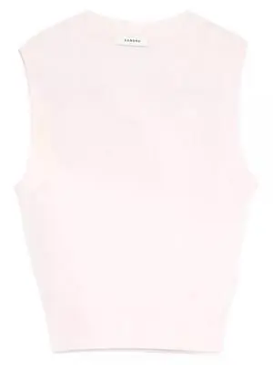 Sandro Sleeveless Cropped V-neck Top
