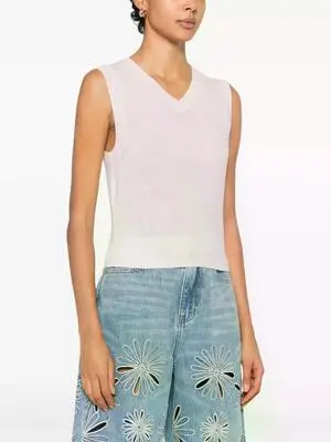 Sandro Sleeveless Cropped V-neck Top