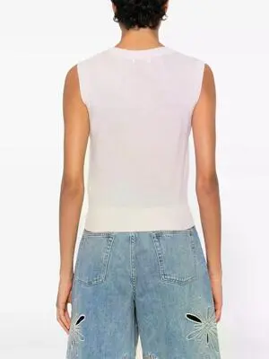 Sandro Sleeveless Cropped V-neck Top