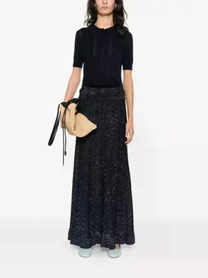 Sandro Rhinestone Embellished Knit Maxi Skirt