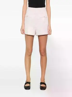 Sandro Sequin Check Tweed Shorts