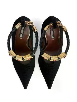 Roberto Cavalli Braided Strap Pumps - Black