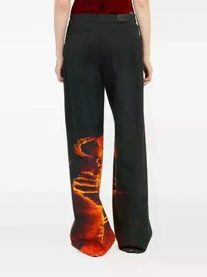 Roberto Cavalli Lava-print Stretch Denim Jeans