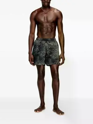 DIESEL® Animal-print Swim Shorts - Grey