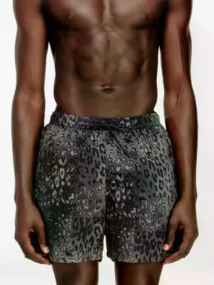 DIESEL® Animal-print Swim Shorts - Grey