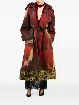 Roberto Cavalli Wrap-over Ribbed-knit Top