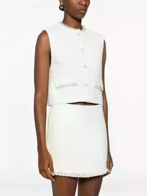 Maje Embellished Tweed Vest