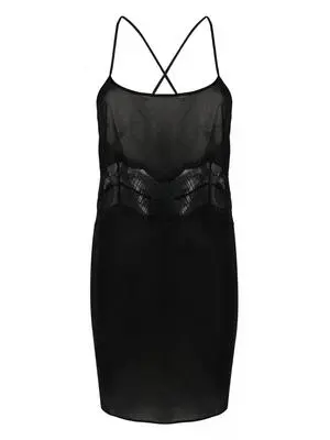 Calvin Klein Paneled Sleeveless Night Dress - Black