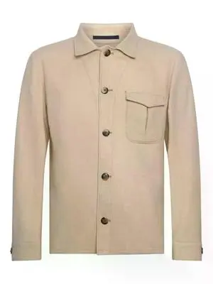 FRANZESE COLLECTION Buttoned Patch-pocket Jacket - Neutrals