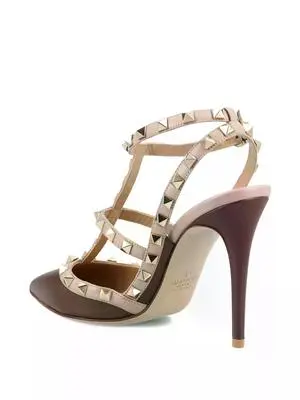 Valentino Garavani Rockstud Court Pumps 100mm - Brown