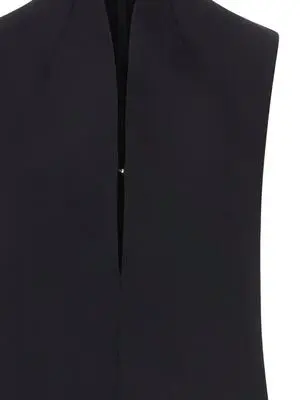 Khaite Asymmetrical Front Hook Fastening Deep Neckline Top - Black