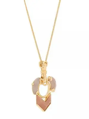 WOUTERS & HENDRIX Yellow Plated Sterling Silver Sunstone And Grey Agate Necklace