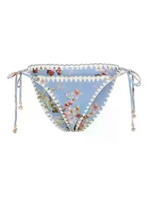 Zimmermann Awaken Floral Bikini Bottom - Blue