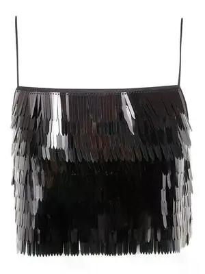 SELF-PORTRAIT Sequin-embellished Top - Black