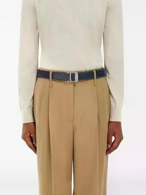 FERRAGAMO Gancini Buckle Woven Belt