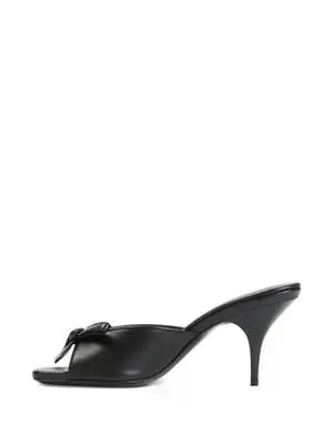 Miu Miu Leather Heeled Sandals - Black