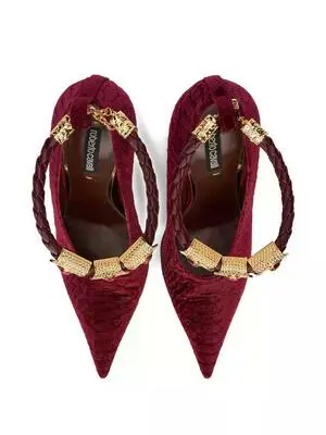 Roberto Cavalli Crocodile-embossed Pumps - Red