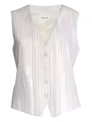 P.a.r.o.s.h Pinstripe Buttoned Waistcoat - White