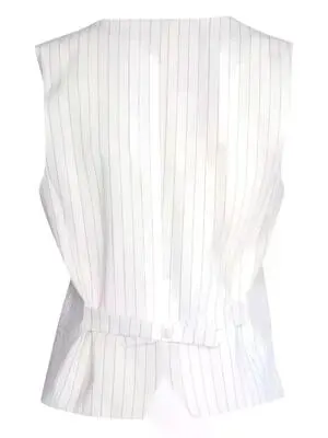 P.a.r.o.s.h Pinstripe Buttoned Waistcoat - White
