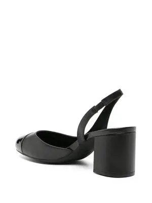 Michael Kors Calf Leather Block Heel Slingback Pumps