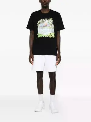 Casablanca Volcano Palm-tree Tropical Print T-shirt - Black