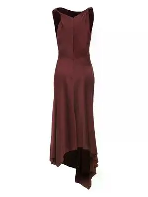Victoria Beckham Posy Asymmetrical Drape Midi Dress