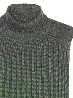 Ports 1961 Ribbed Turtleneck Sleeveless Top - Grey