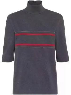 Brunello Cucinelli Stripe-detail Cotton Top