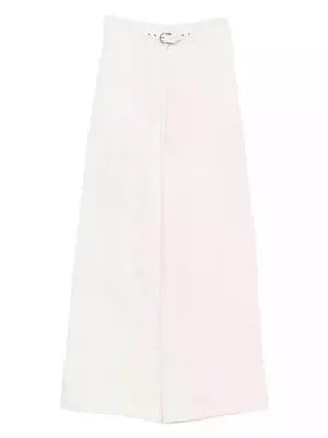 Maje Belted Textured Flare Trousers