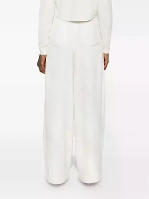 Maje Belted Textured Flare Trousers