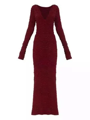 BY MALENE BIRGER Venus Long Sleeve Textured Dress - Red
