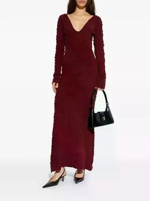 BY MALENE BIRGER Venus Long Sleeve Textured Dress - Red