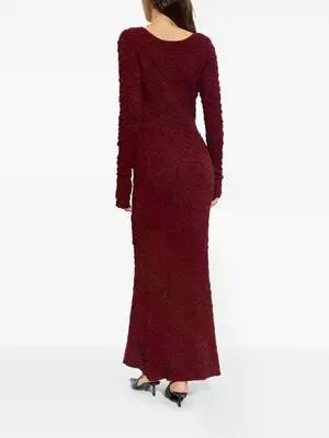 BY MALENE BIRGER Venus Long Sleeve Textured Dress - Red