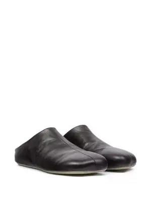 MAISON MARGIELA Leather Flat Mules - Black