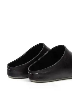 MAISON MARGIELA Leather Flat Mules - Black