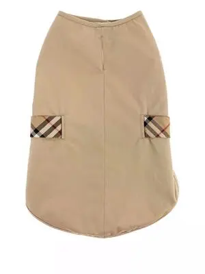 Burberry Gabardine Dog Coat With Check Pattern
