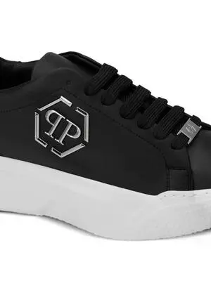 Philipp Plein Platform Leather Sneakers - Black