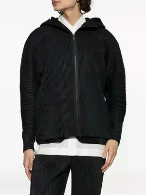 Issey Miyake Textured Hooded Jacket - Black