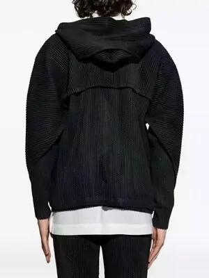 Issey Miyake Textured Hooded Jacket - Black