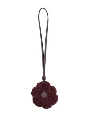 JIMMY CHOO Knitted Flower Charm - Brown
