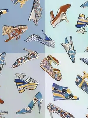 FERRAGAMO Genio Print Square Scarf - Blue