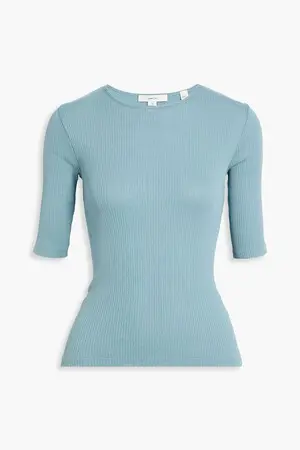 Vince Ribbed Pima Cotton-jersey Top