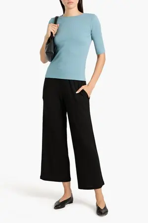 Vince Ribbed Pima Cotton-jersey Top